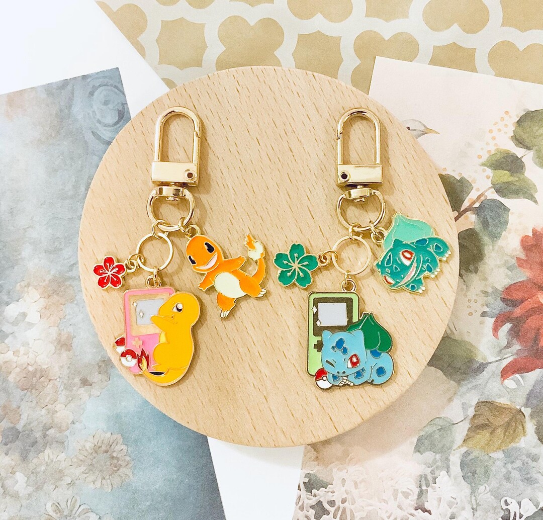 Pokemon Charmander Bulbasaur Enamel Keychain | Gameboy Keychain With ...