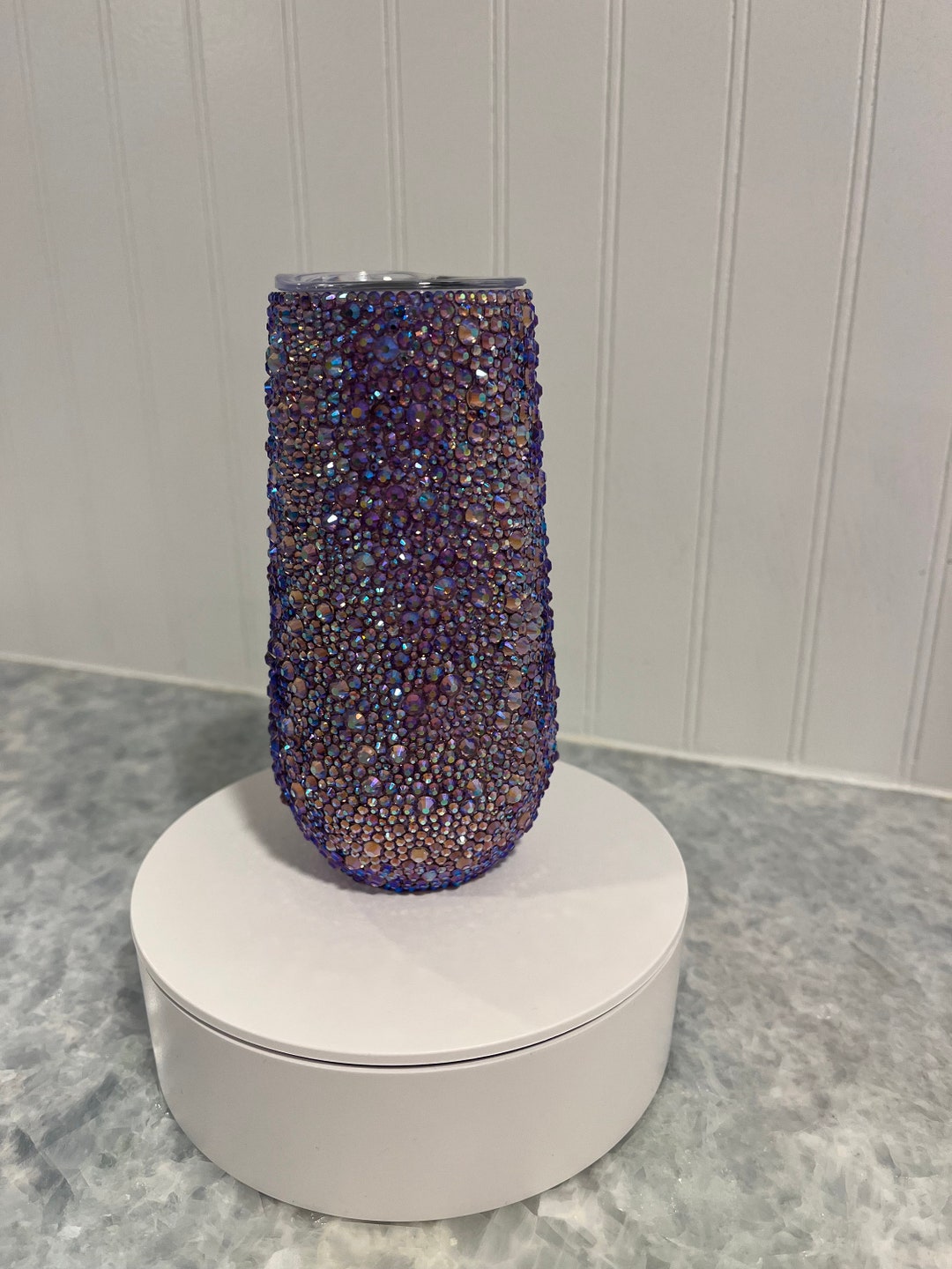 Purple AB Rhinestone Champagne Glass- Stainless Steel- 6 Oz - Etsy