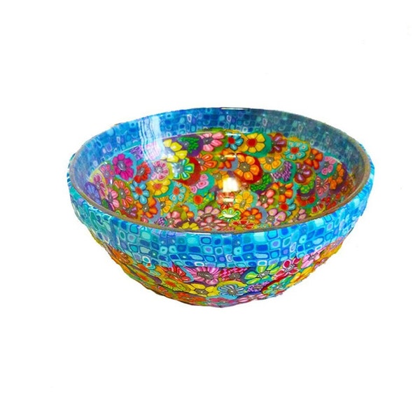 Blue Glass Bowl Etsy