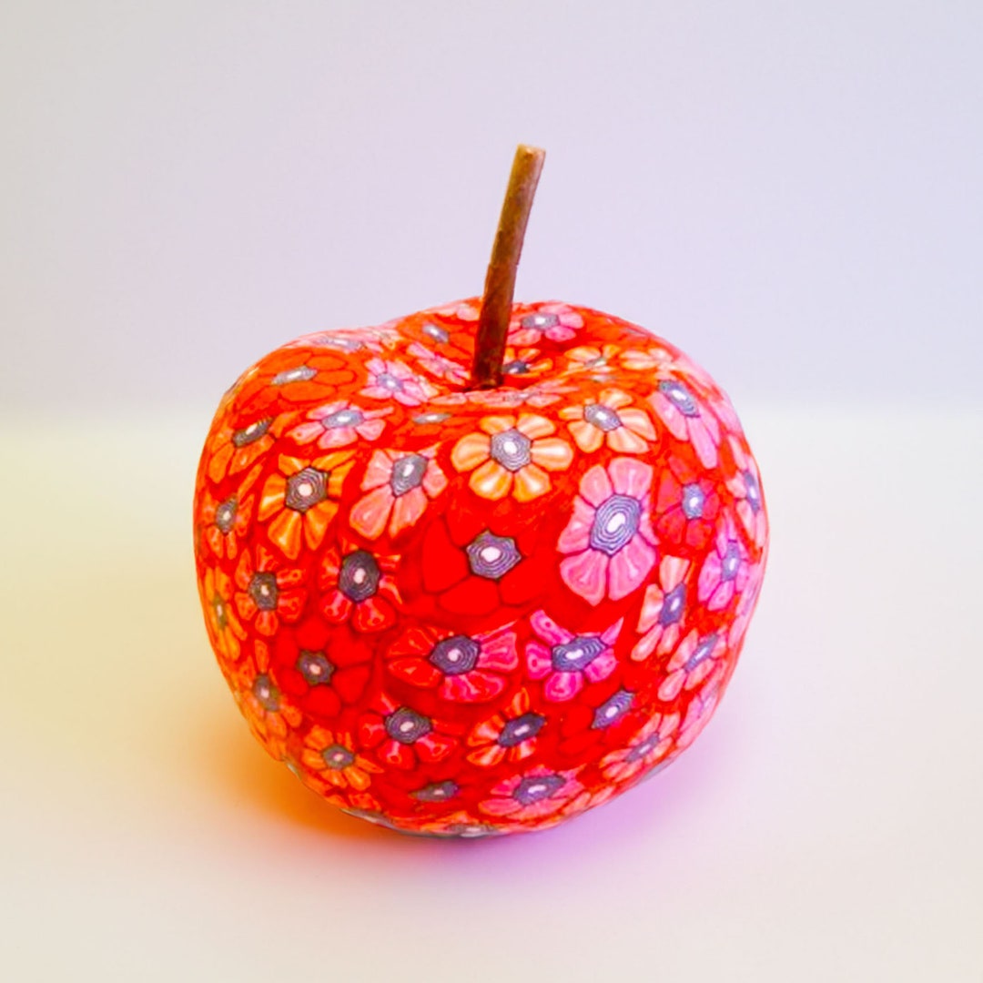 Israeli Art, Ceramic Artificial Fruit, Fruit Figurines, Apple Kitchen ...