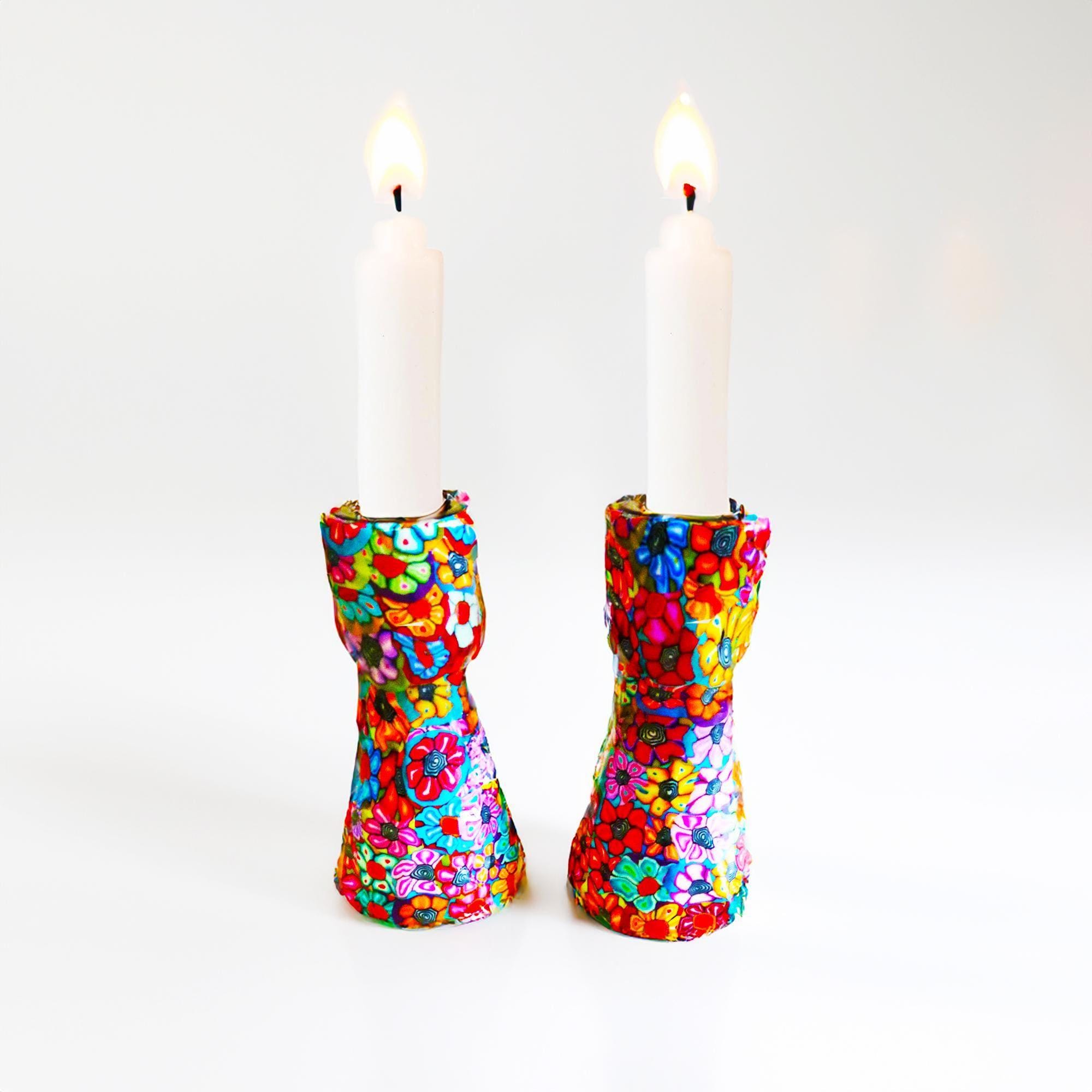 Glass Shabbat Candlesticks – Modern Judaica ,bat Mitzvah or Jewish Gift ...