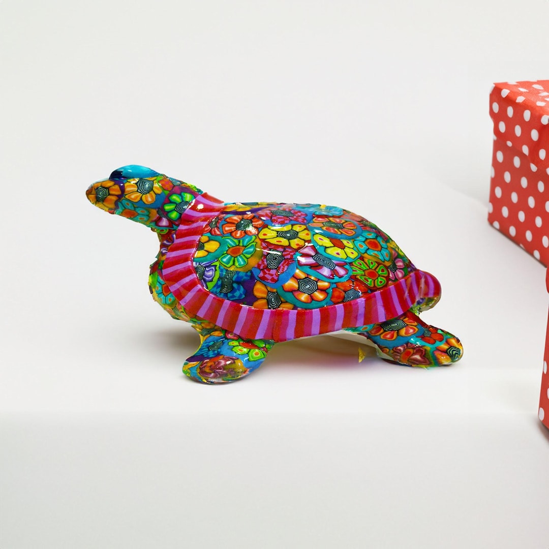Desk Turtle Statue - Handmade Polymer Clay Artwork Sculpture - Etsy