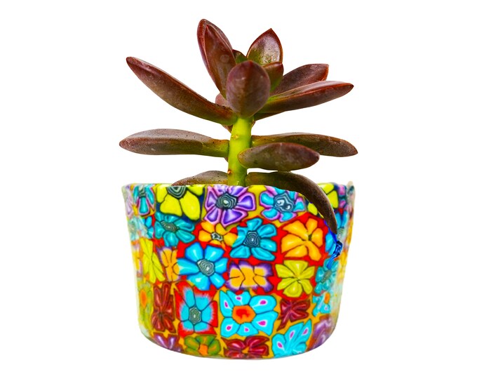 Colorful Small Indoor Planter Pot, Bookshelf Decor, Handmade Planter - Etsy