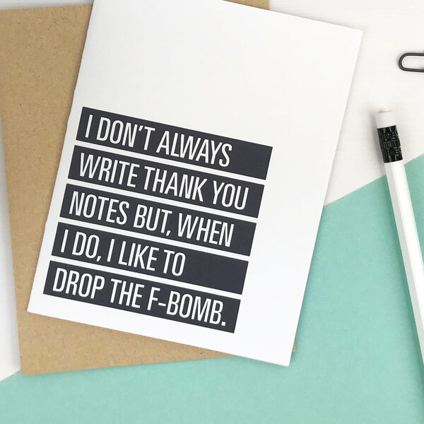Funny Thank You Card - Etsy
