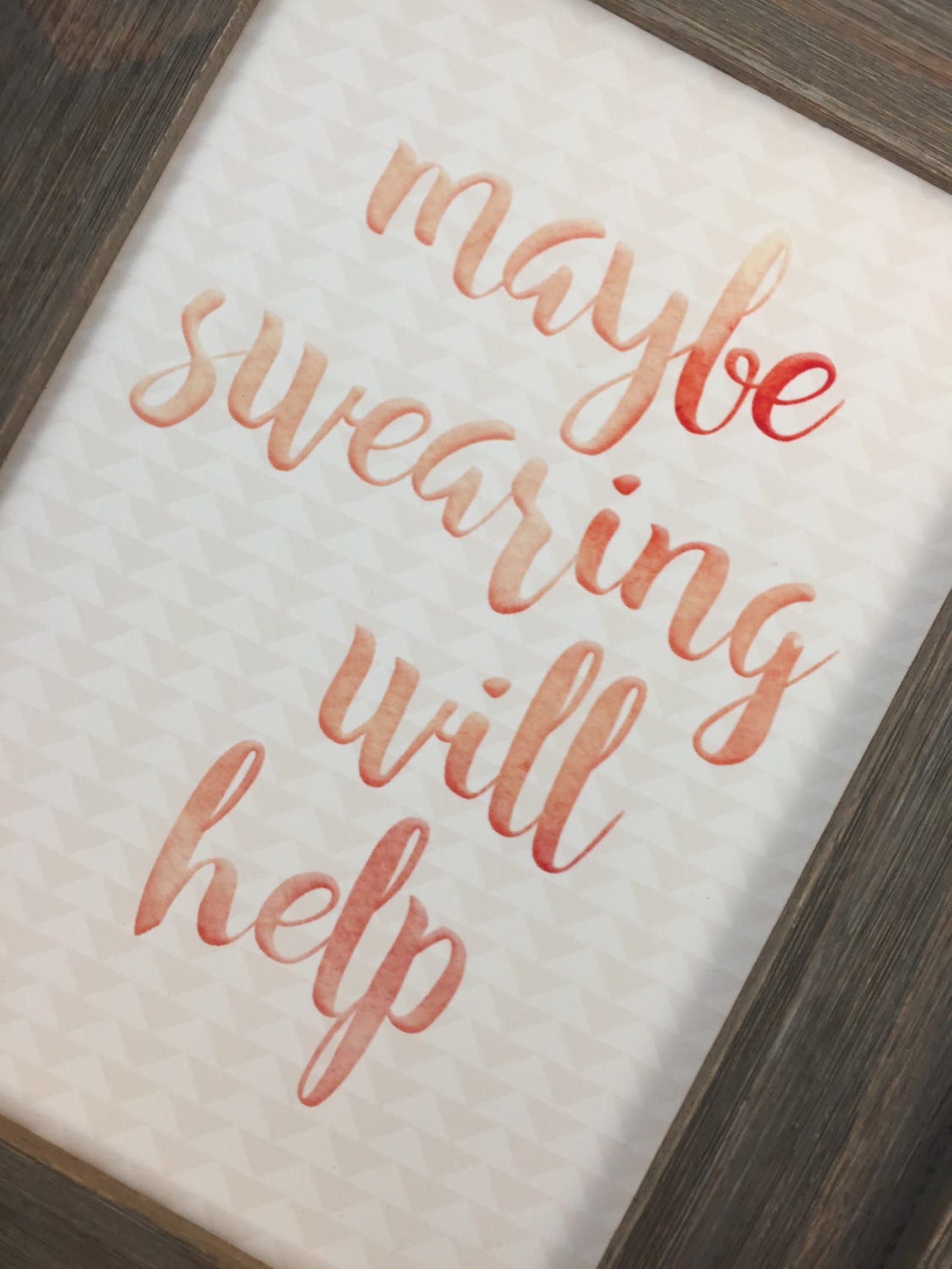 Maybe Swearing Will Help Motivational Print. Inspirational | Etsy