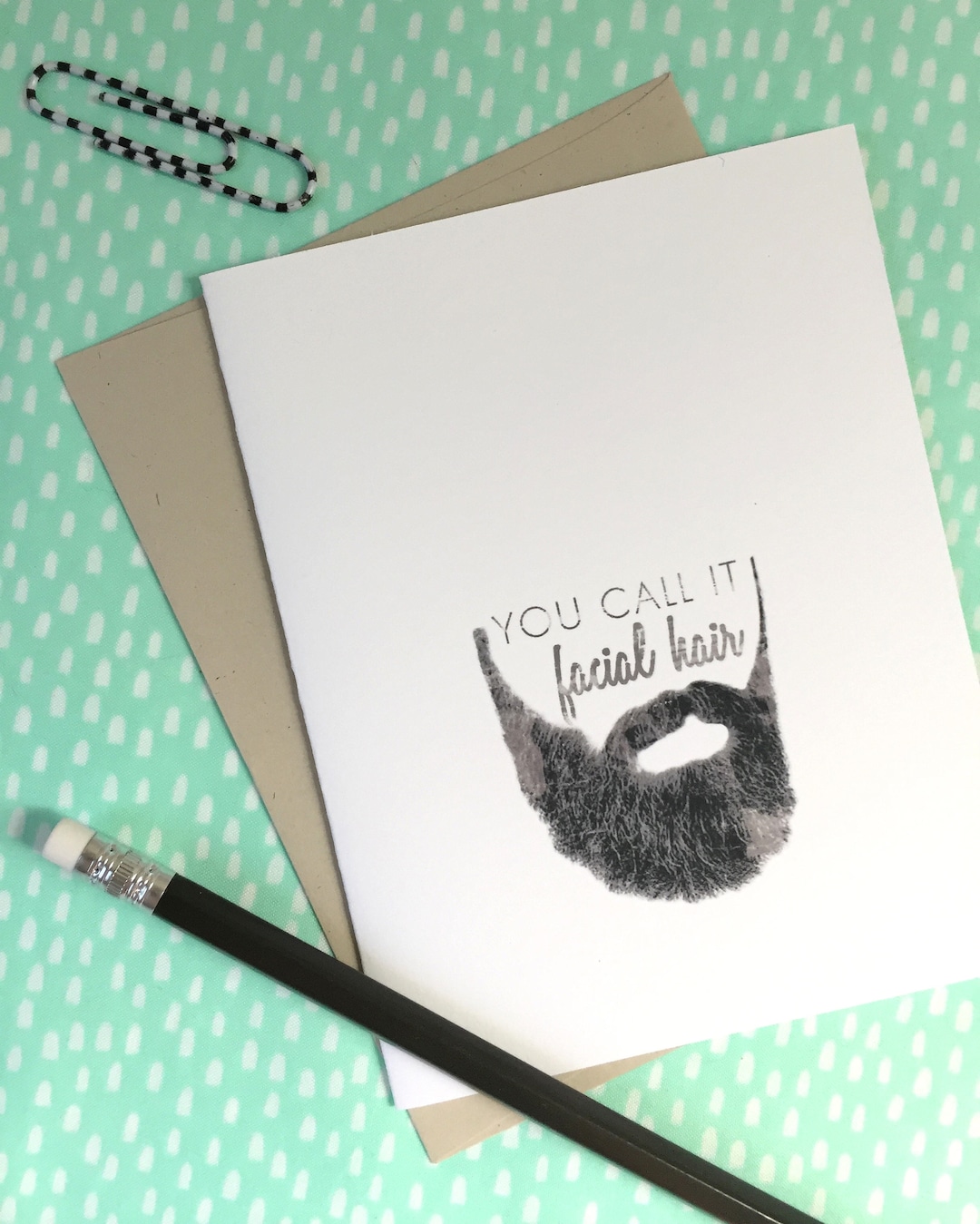 Funny Beard Greeting Card. Mens Stationery. Cards From Men. - Etsy