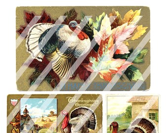 Vintage THANKSGIVING Collage Sheet Digital Image Download File Clip Art ...