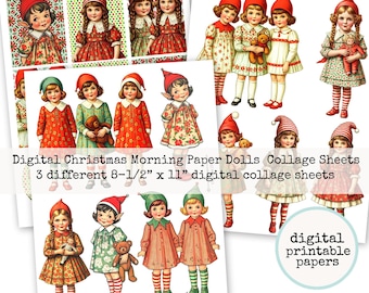 Digital Whimsical Nature Stories Paper Dolls Collage Sheets Collection ...