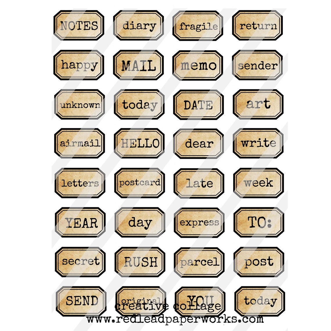 Digital Printable Distressed Labels - Etsy