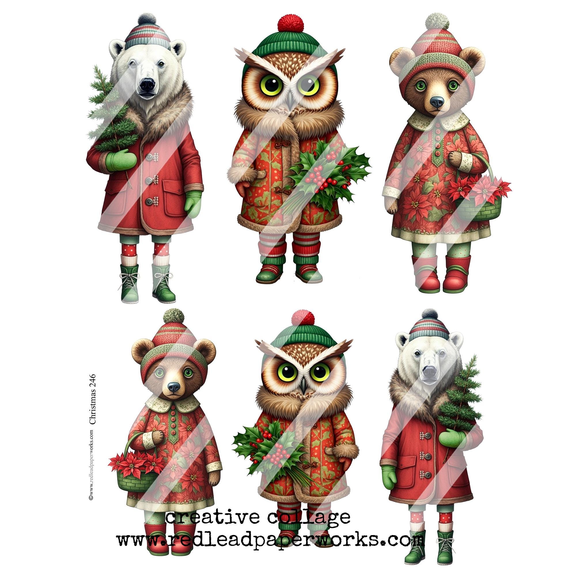 Digital Christmas Creatures Paper Dolls Collection 3 Digital Christmas ...