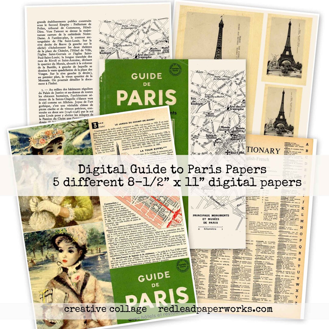 Digital Printable Guide to Paris Collage Papers - Etsy