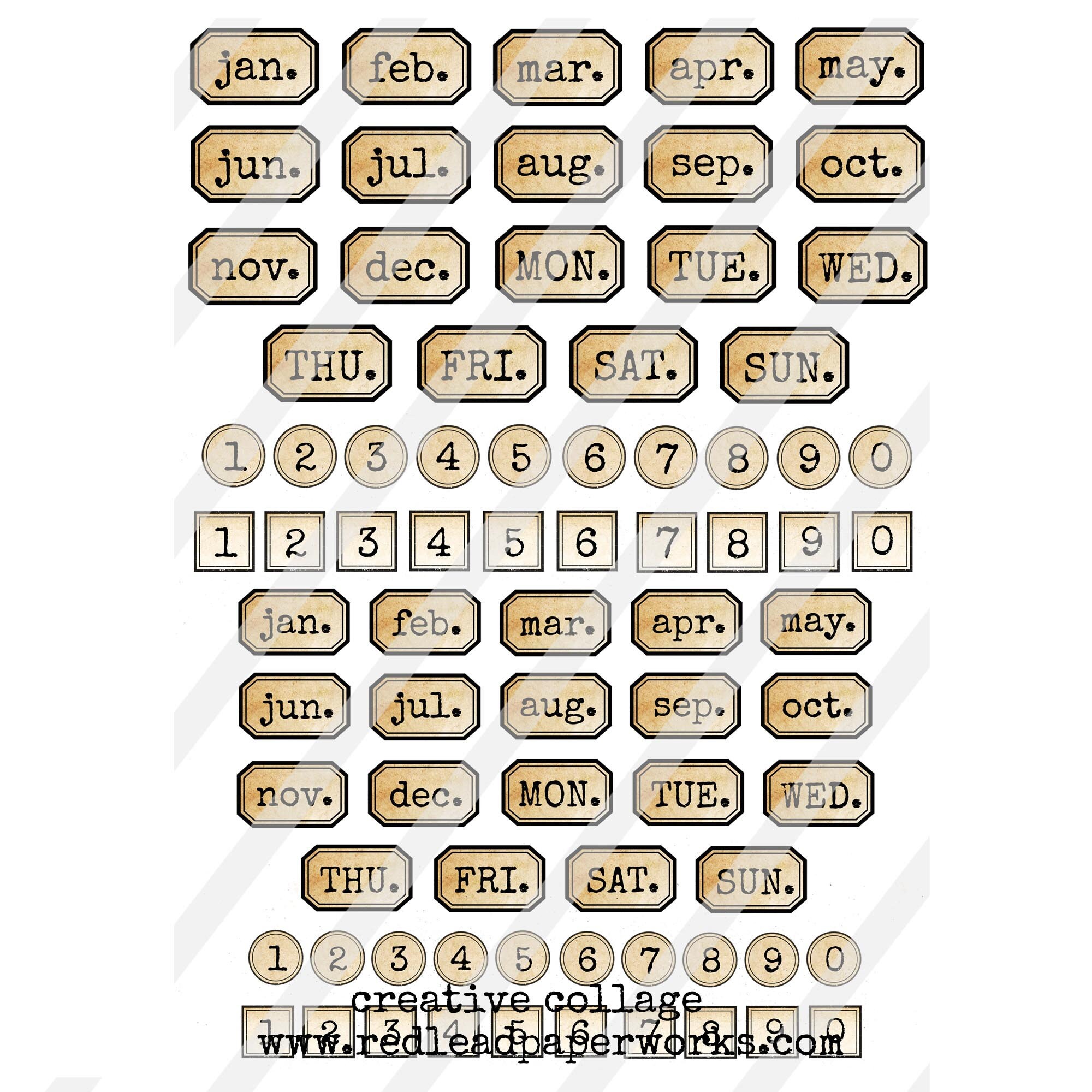 Digital Printable Distressed Labels - Etsy