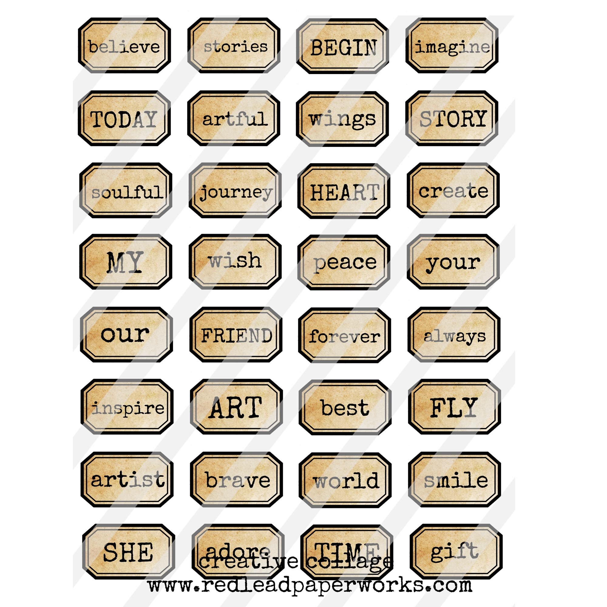 Digital Printable Distressed Labels - Etsy