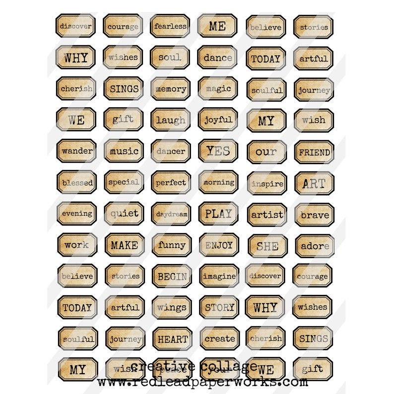 Digital Printable Distressed Labels - Etsy