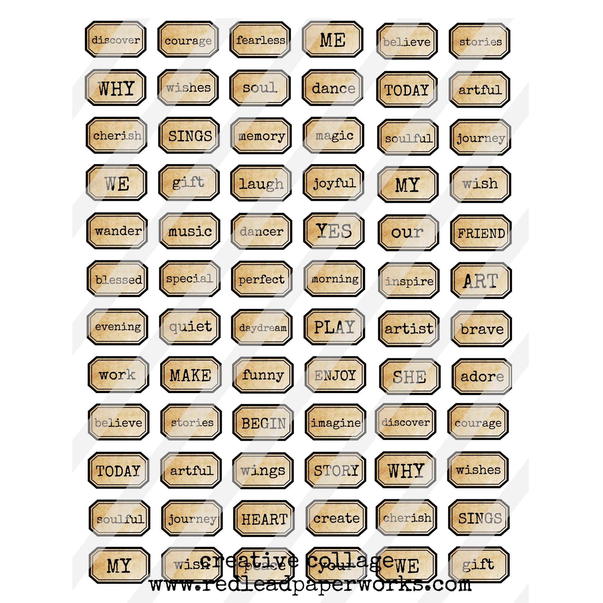 Digital Printable Distressed Labels - Etsy