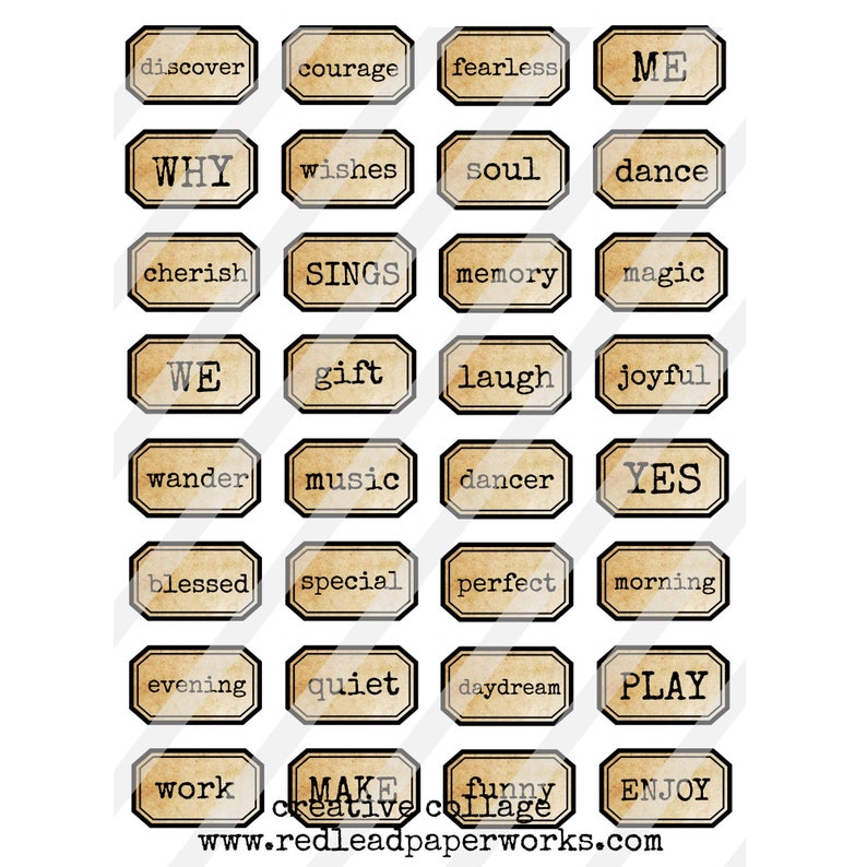 Digital Printable Distressed Labels - Etsy