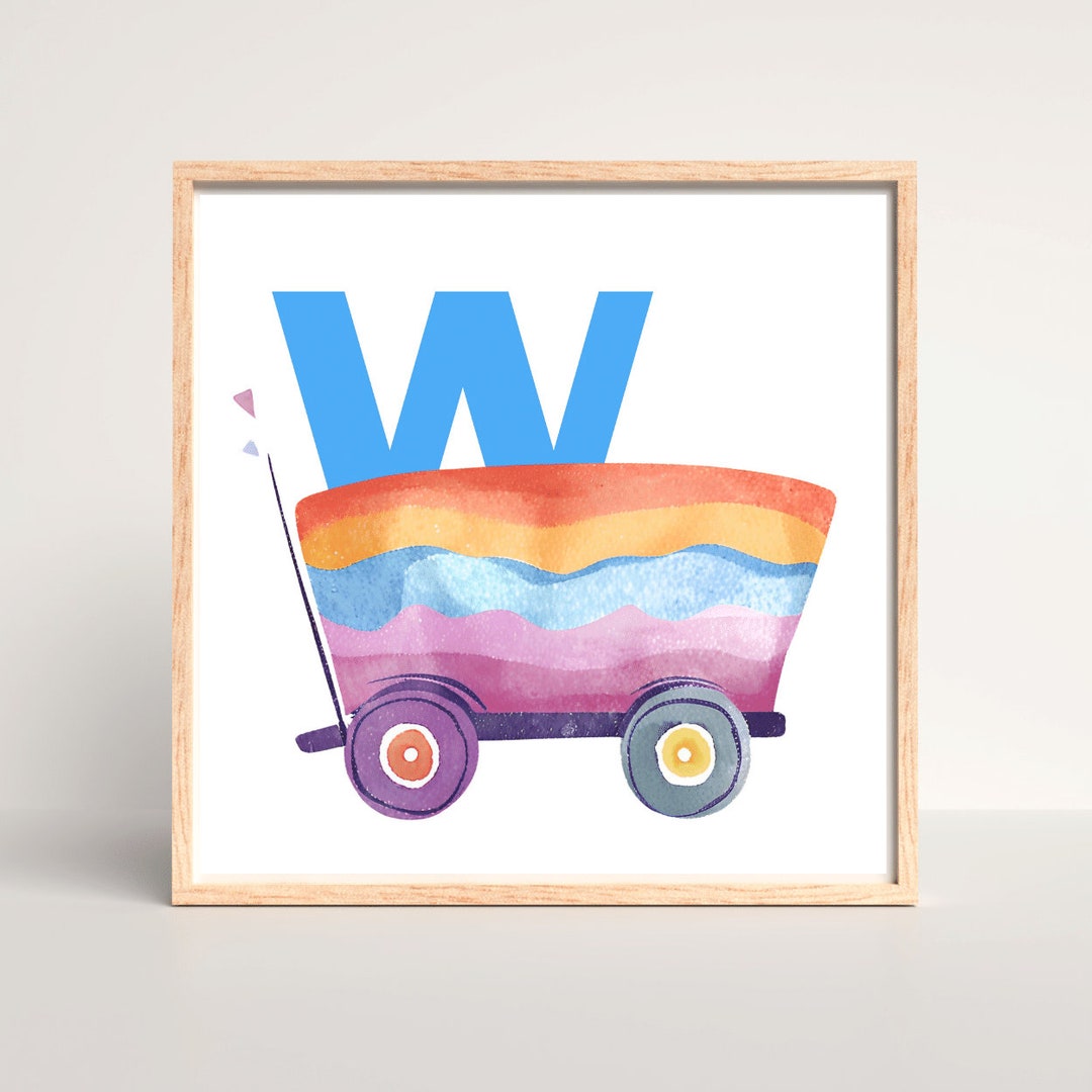 Letter W Vehicle ABC Print W for Wagon Single Image, Letter Image ...