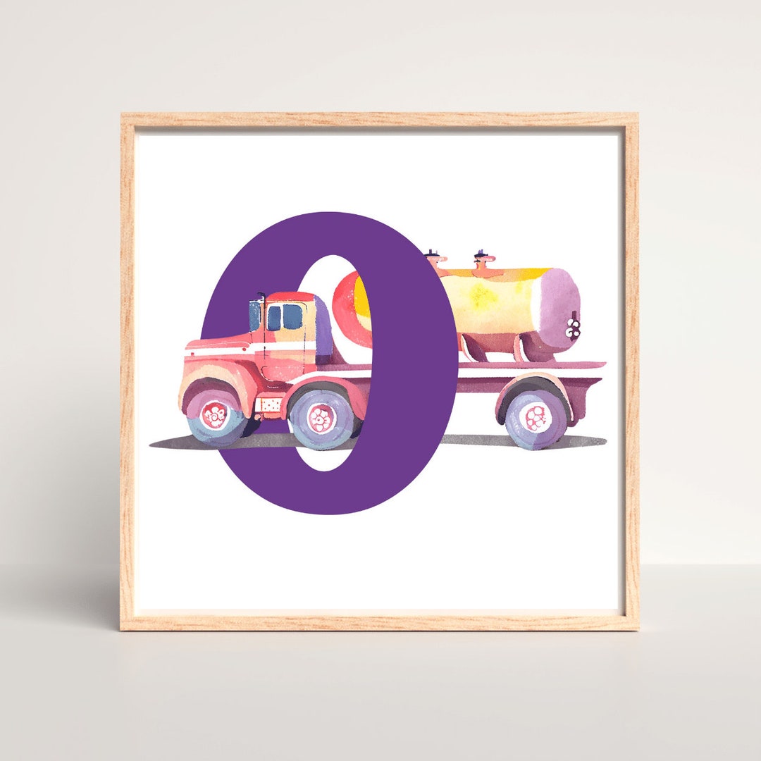Letter O Vehicle ABC Print O for Oil Truck Single Image, Letter Image ...
