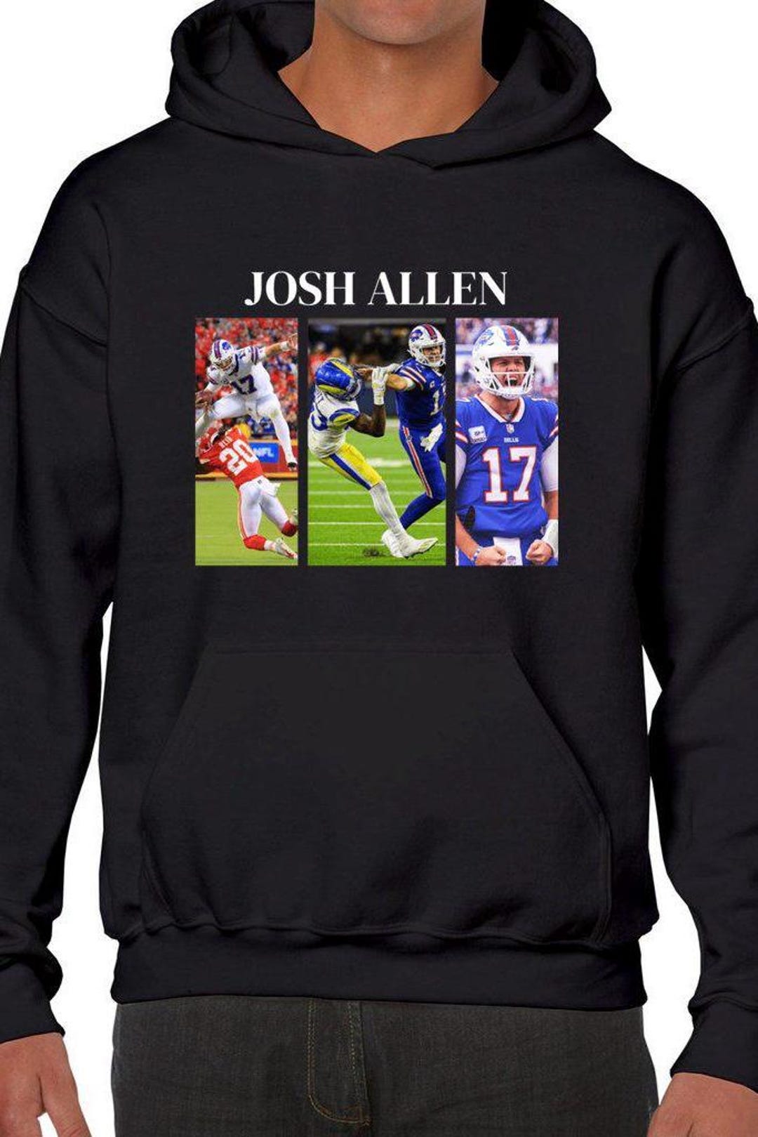 Josh Allen Hoodie Buffalo Bills Fan Gear Football Sweatshirt - Etsy