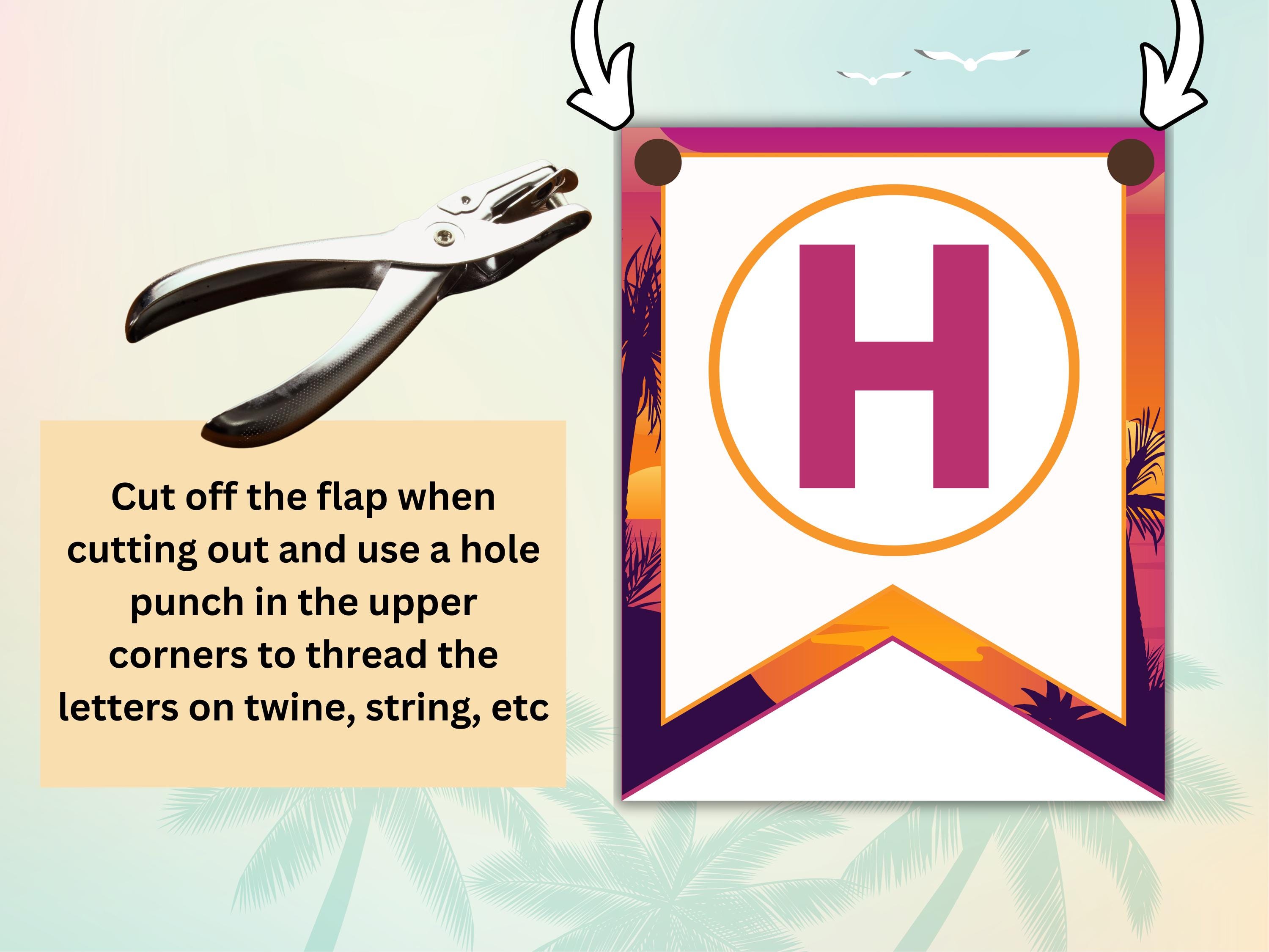 Retirement Party Pennant Garland Sign, Retro Tropical Sunset Palm Tree ...
