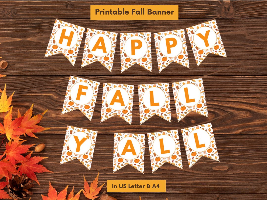 Happy Fall Y'all Bunting Banner Backdrop Sign, Autumn Garland for ...