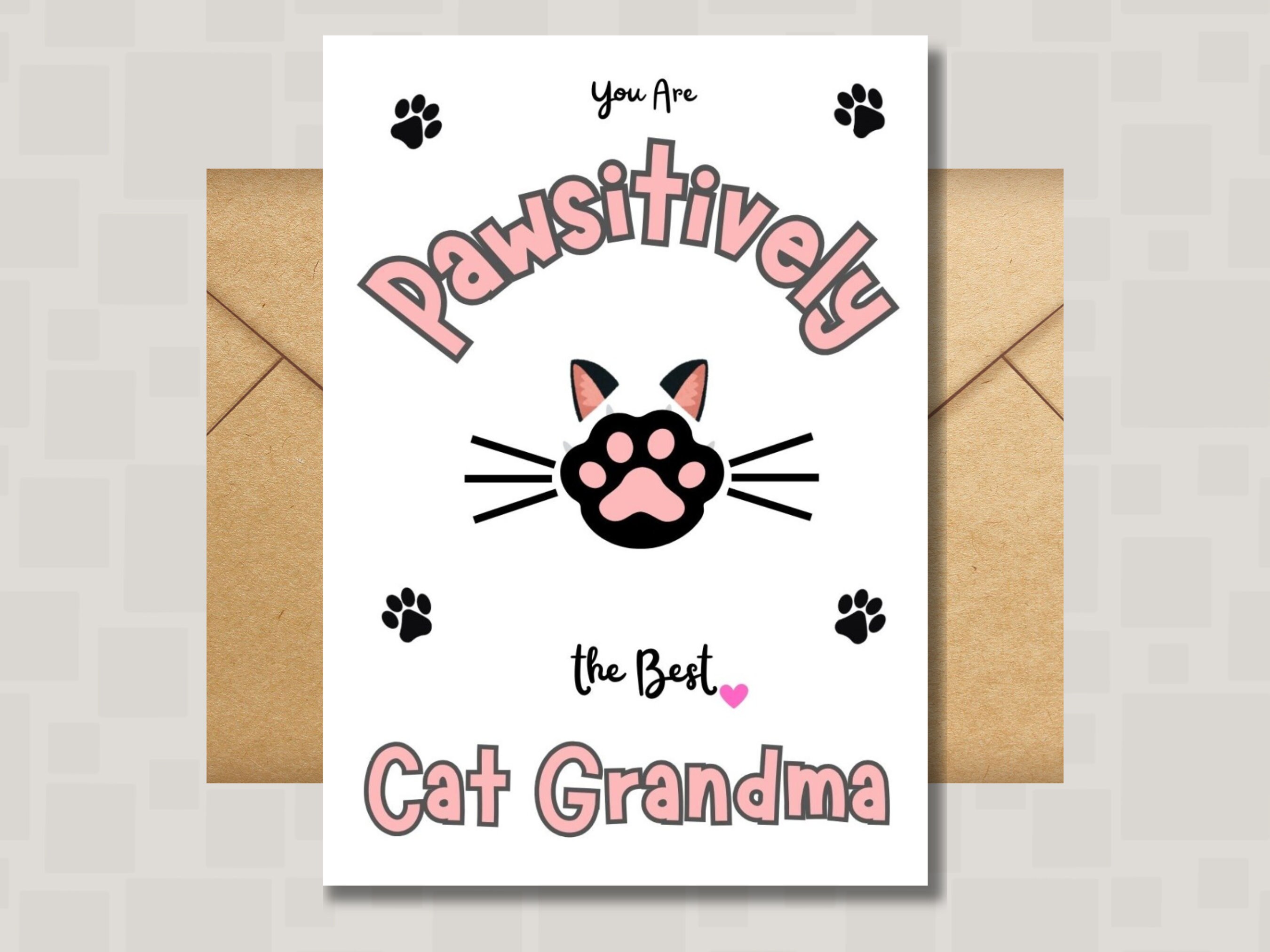 Cat Grandma Card, Cat Grandma Mother's Day Card, Cat Grandma Birthday ...