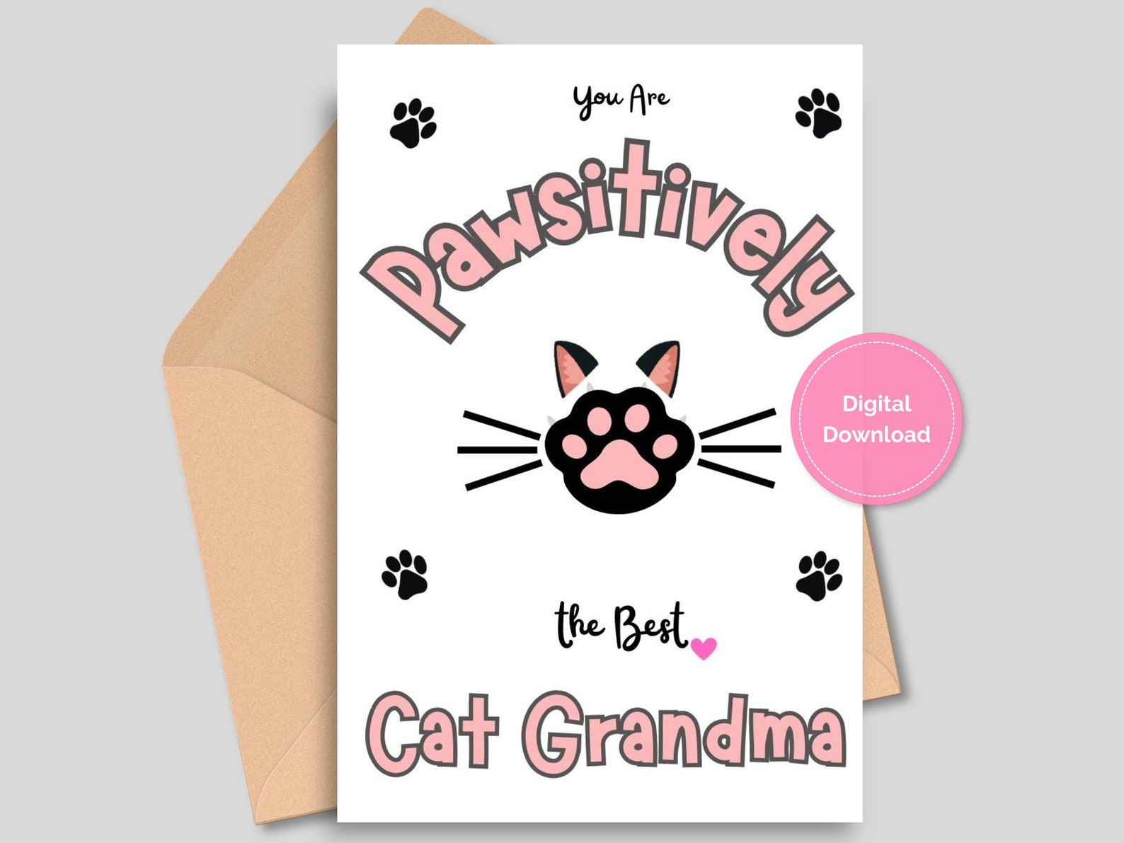 Cat Grandma Card, Cat Grandma Mother's Day Card, Cat Grandma Birthday ...