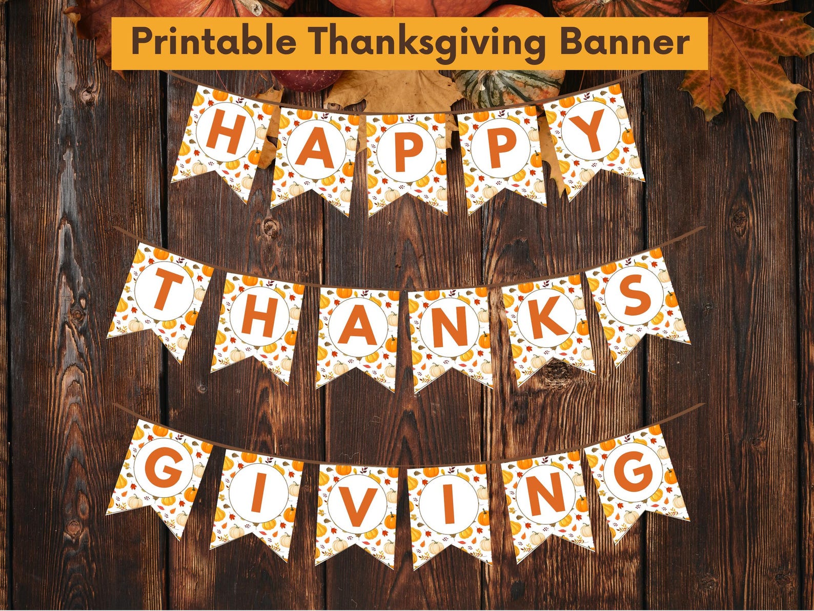Happy Thanksgiving Bunting Banner Decoration, Colorful Pennant Sign for ...