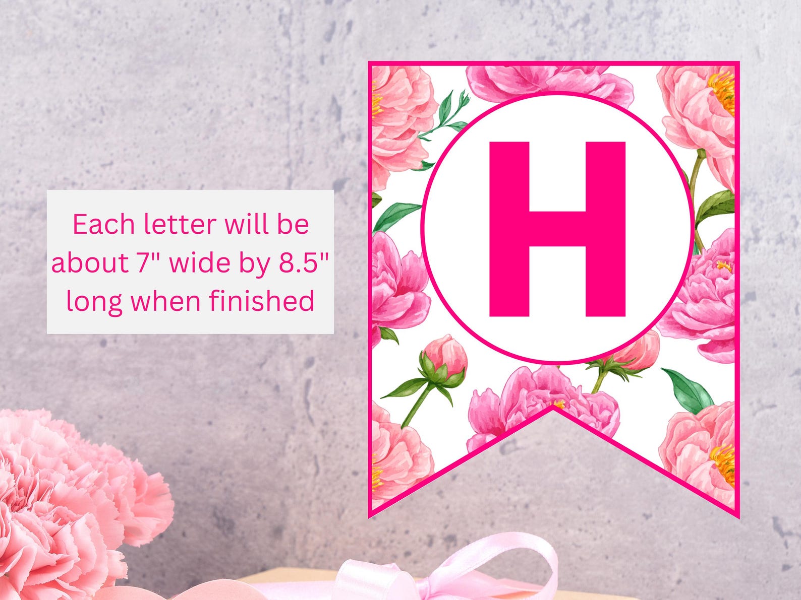 Happy Mother's Day Bunting Banner Backdrop Sign, Peony Tapestry Floral ...