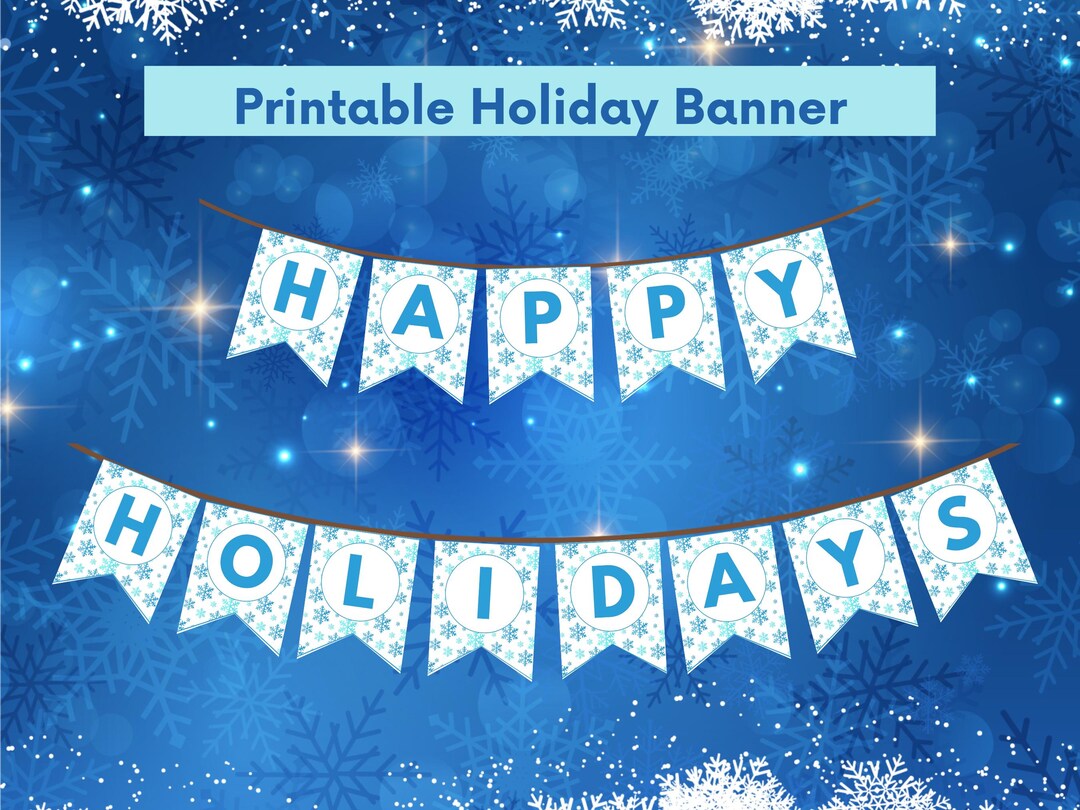 Happy Holidays Bunting Banner Decoration, Colorful Pennant Sign for All ...