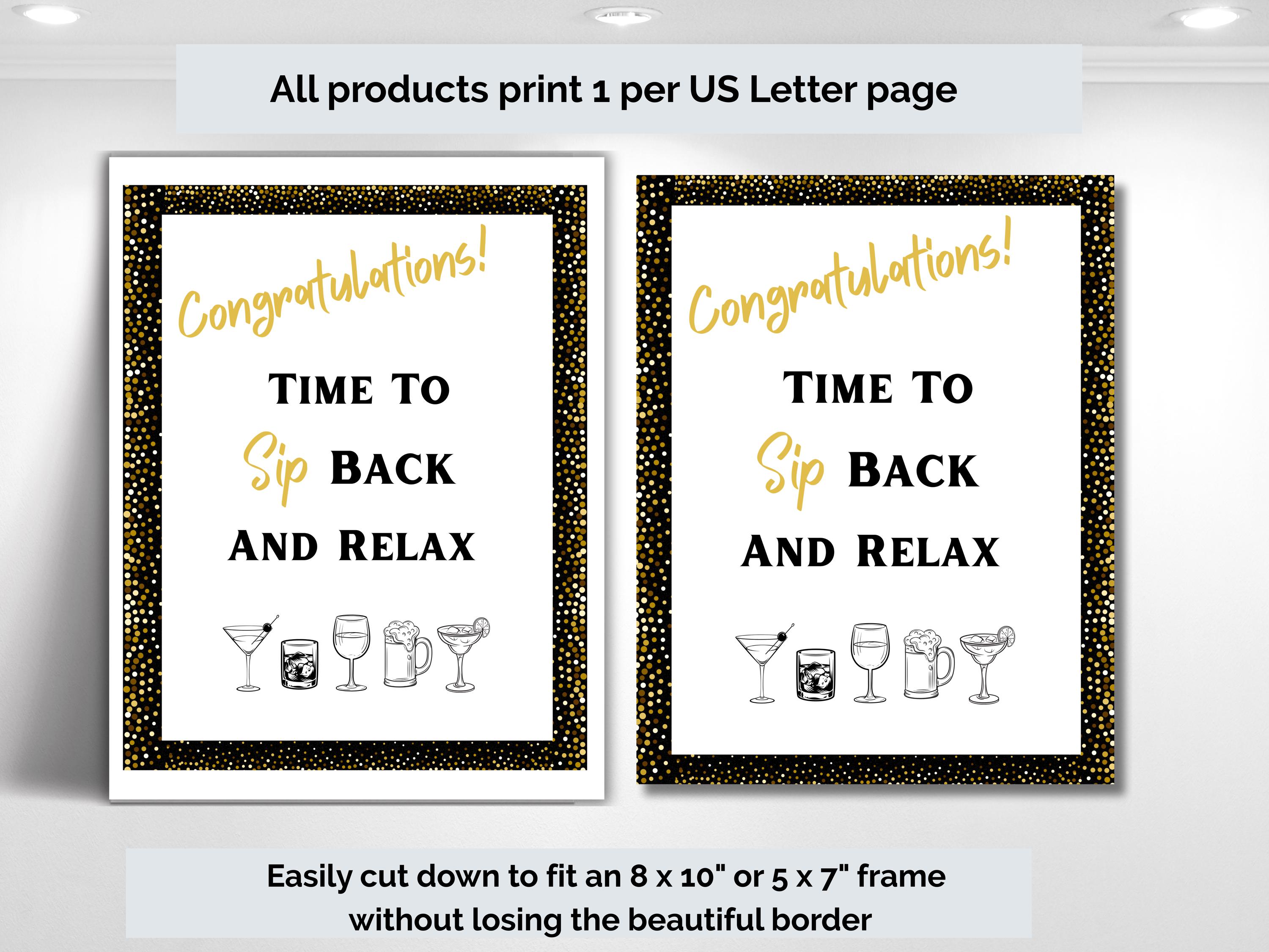 Retirement Party Signs, 16 Retirement Sayings Decorations and Drink ...