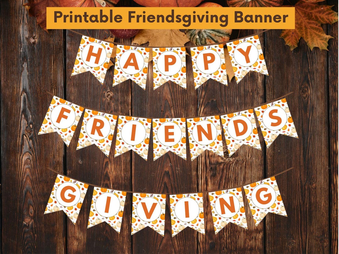 Happy Friendsgiving Bunting Banner Decoration, Colorful Pennant Sign ...