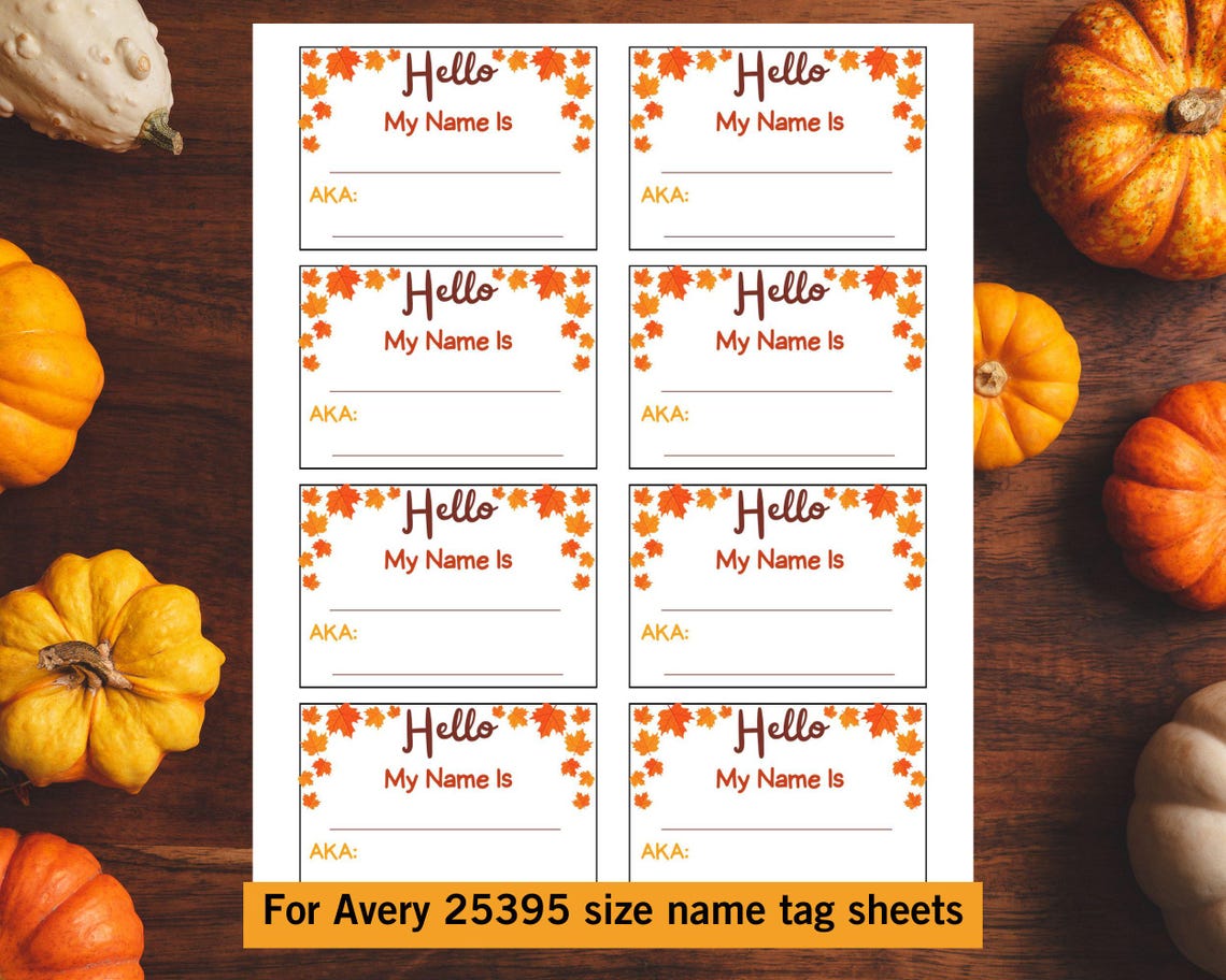 Friendsgiving What's Your Name Game With Name Tags for Both Names Plus ...