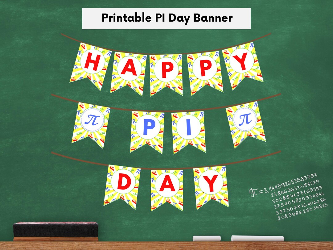 Happy PI Day Bunting Banner for Math, Science, STEM Teacher Classroom ...