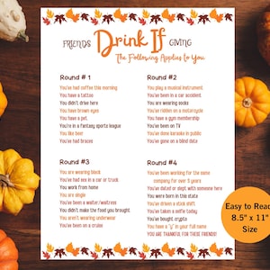 Friendsgiving Drink If Drinking Game, Icebreaker Questions to Get to ...