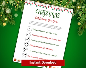 Friendsgiving Gift Exchange Dice Game, Easy Roll the Dice and Pass the ...