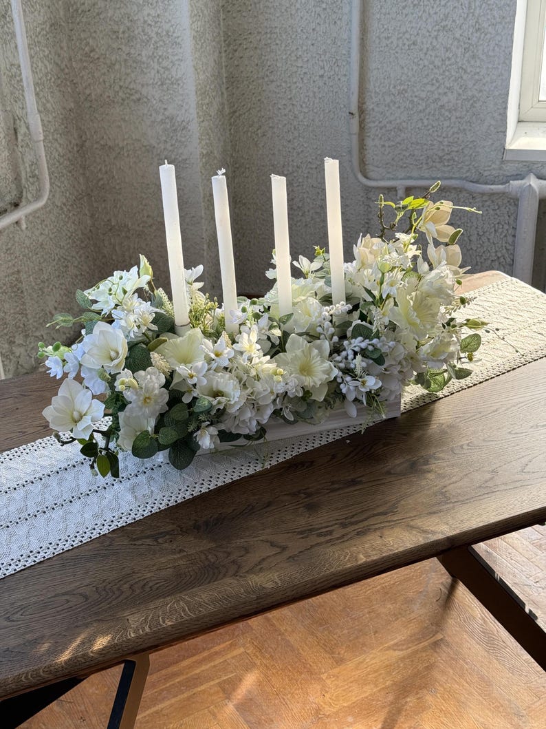 Spring Floral Table Centerpiece, Hydrangea, Orchid, Magnolia, Daffodil ...