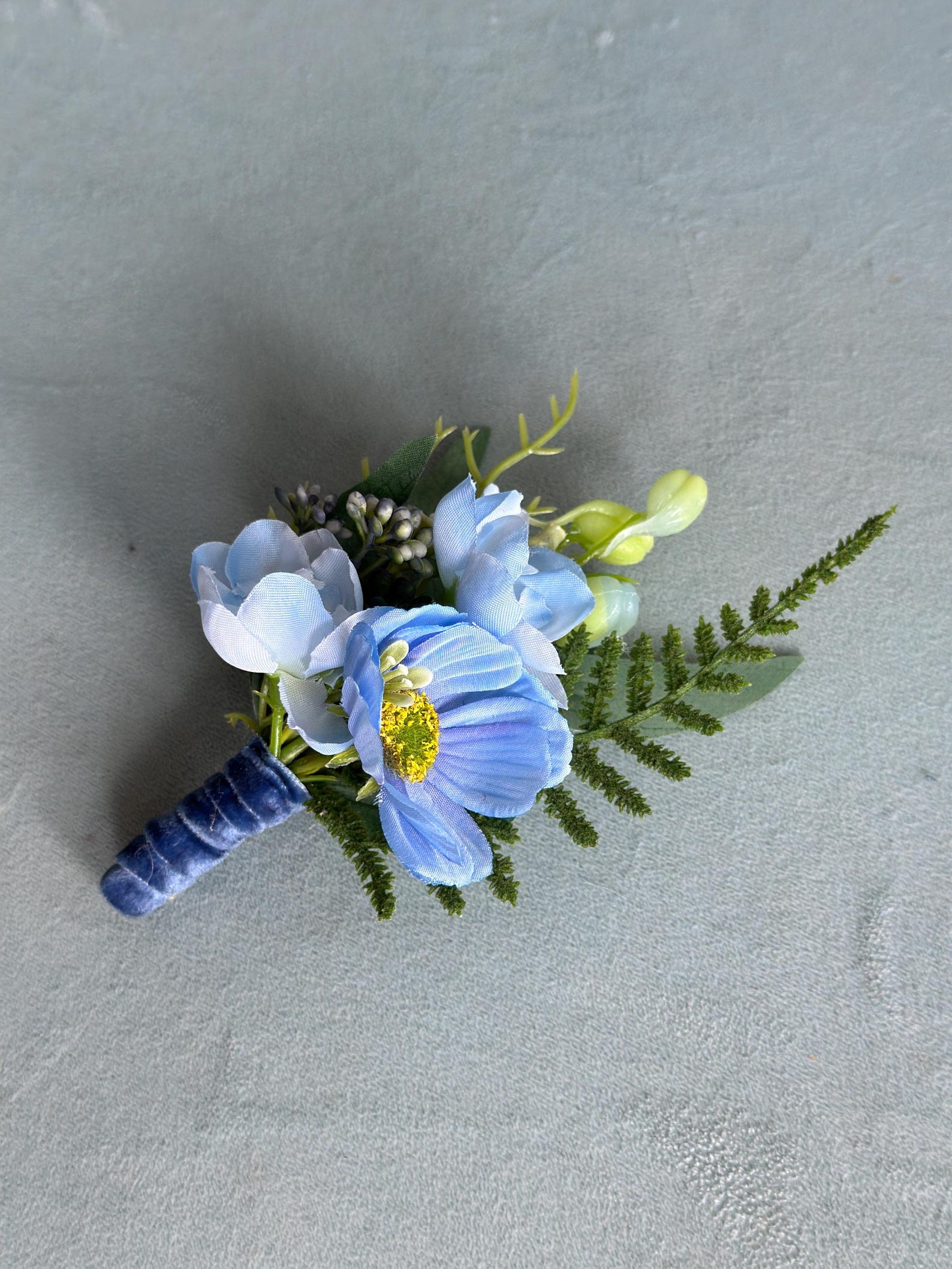 Elegant Blue Boutonniere, Sky Blue Wedding Boutonniere, Unique Bridal ...