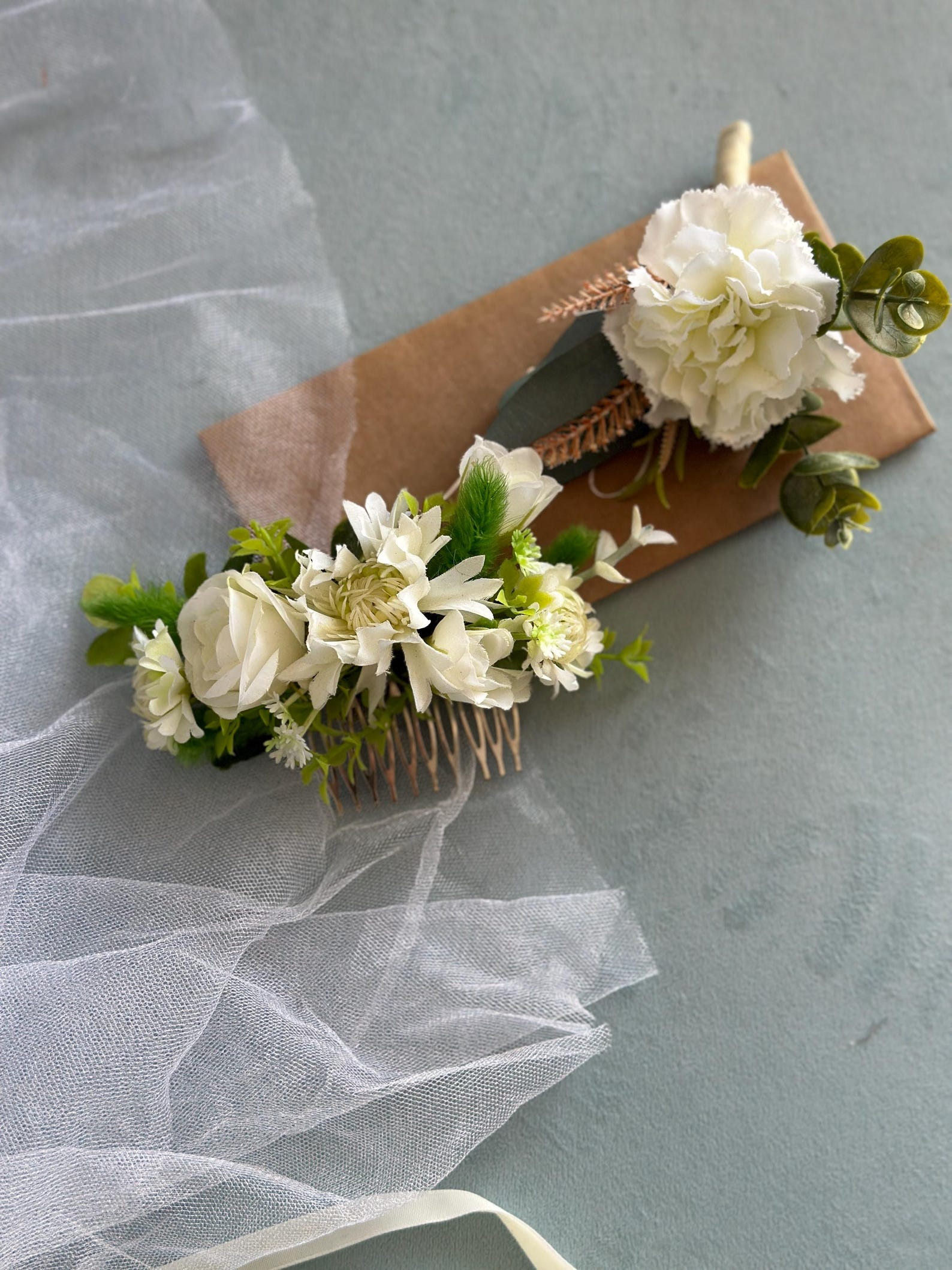 Flower Headpiece Wedding, Minimalist Bridal White Flower Headband ...