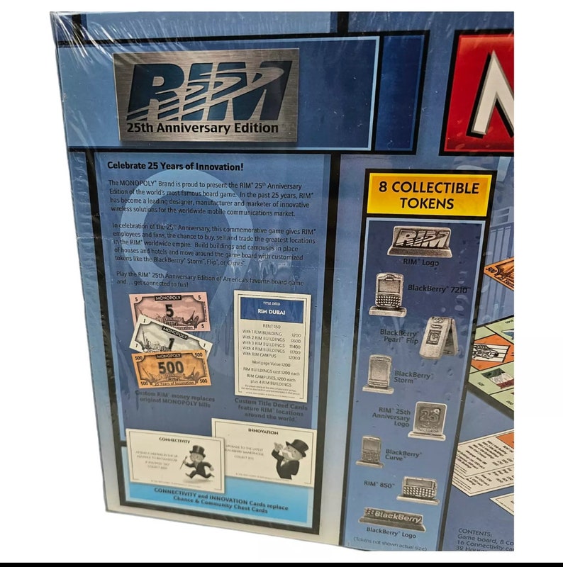 Monopoly RIM 25th Anniversary Edition Research in Motion Blackberry ...
