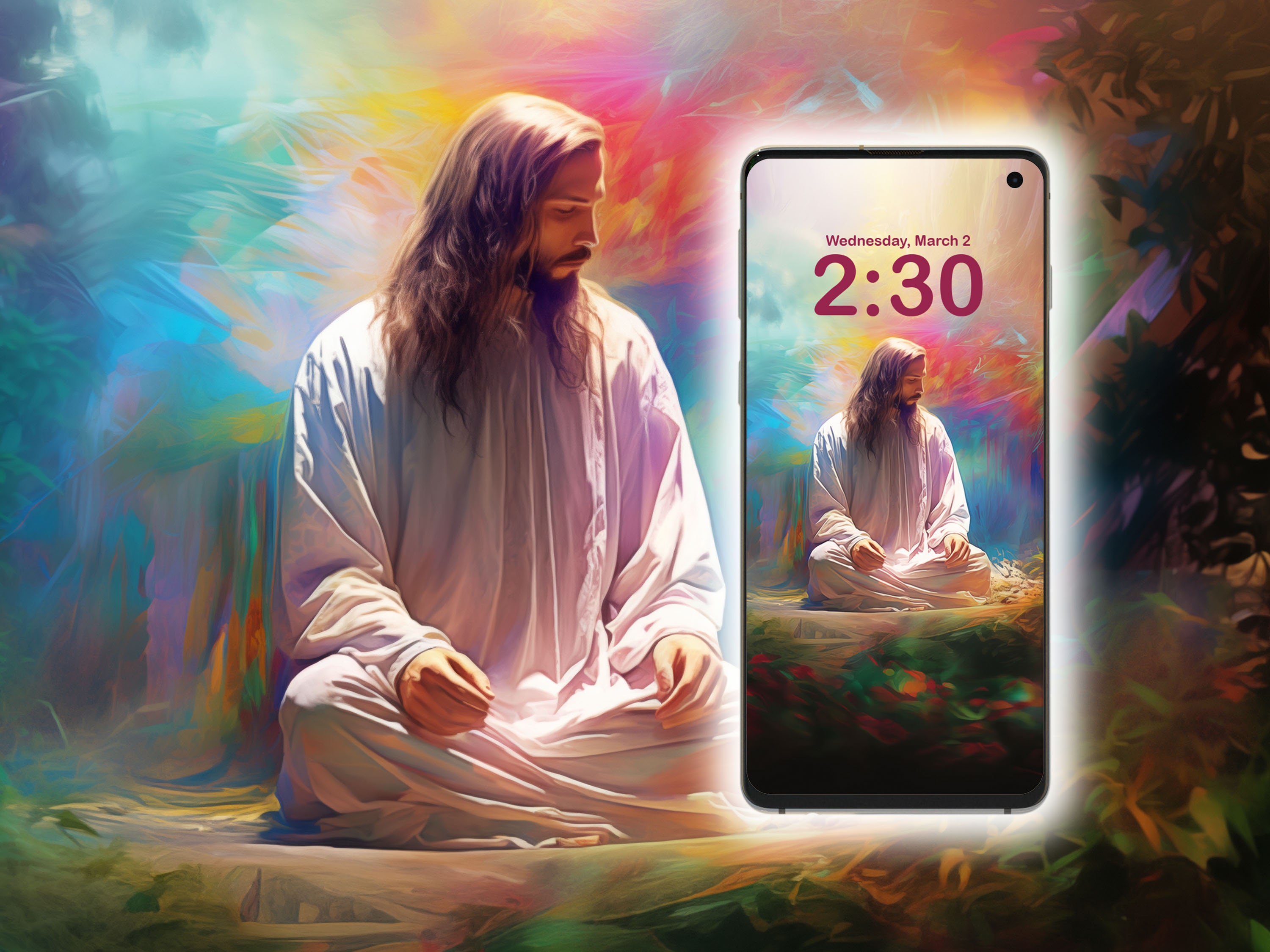 JESUS PRAYING / 4K Digital Wallpaper for Phone, Tablet, Computer - Etsy