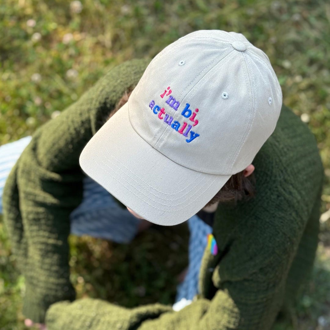 I'm Bi Actually Embroidered Hat, Pride Baseball Cap, LGBTQ Hat ...