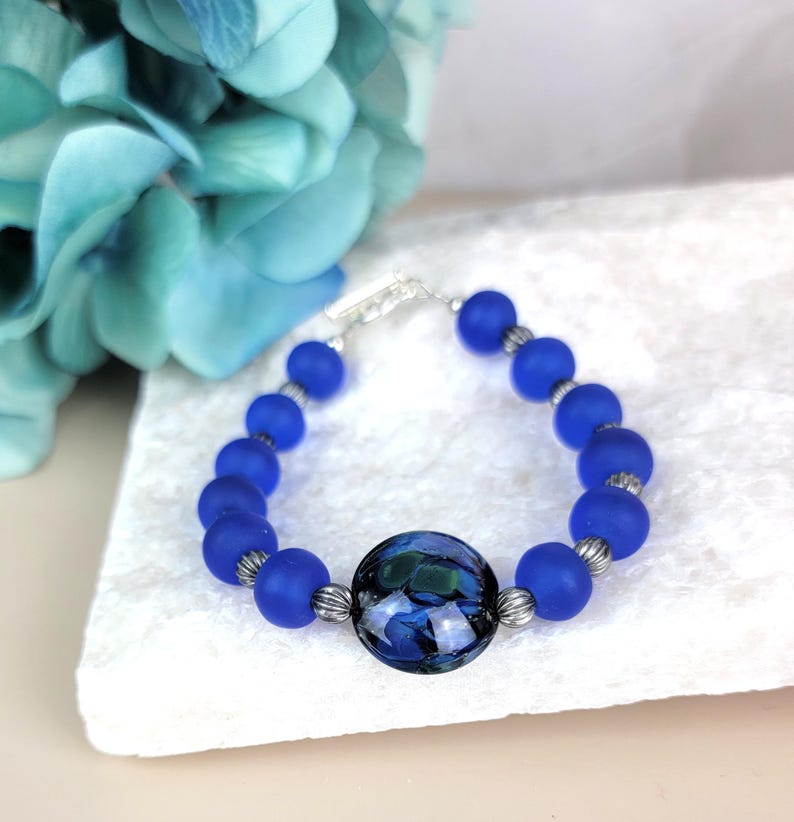 Monochromatic Blue Bracelet, Royal Blue Bracelet, Bright Blue, Art ...