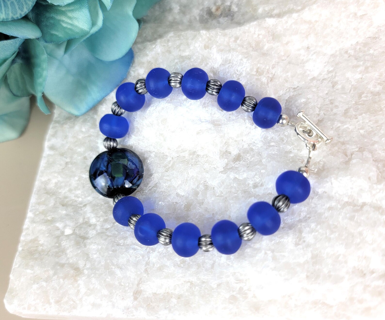 Monochromatic Blue Bracelet, Royal Blue Bracelet, Bright Blue, Art ...