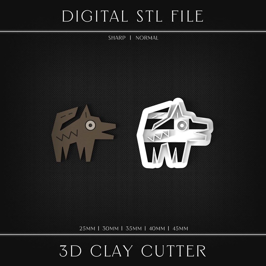 Wolf Polymer Clay Cutter Animals Cutters 5 Sizes Digital STL File ...