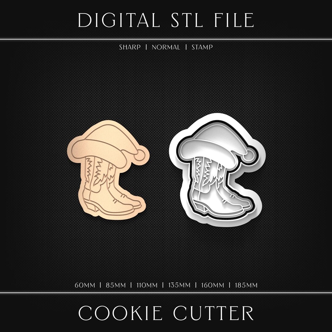 Cowboy Boots in A Hat Cookie Clay Cutter | Christmas Cookie Cutters | 6 ...