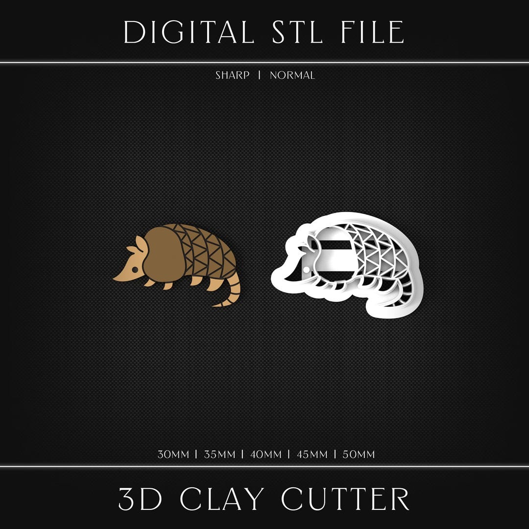 Armadillo Polymer Clay Cutter Western Cutters 5 Sizes Digital STL File ...