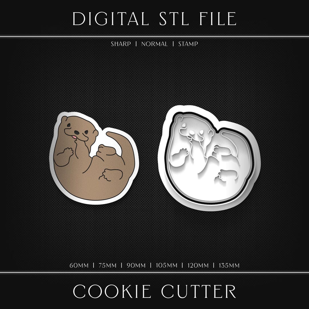 Marine Otter Cookie Clay Cutter | Animals Cookie Cutters | 6 Sizes | Digital STL File | Cookie ...