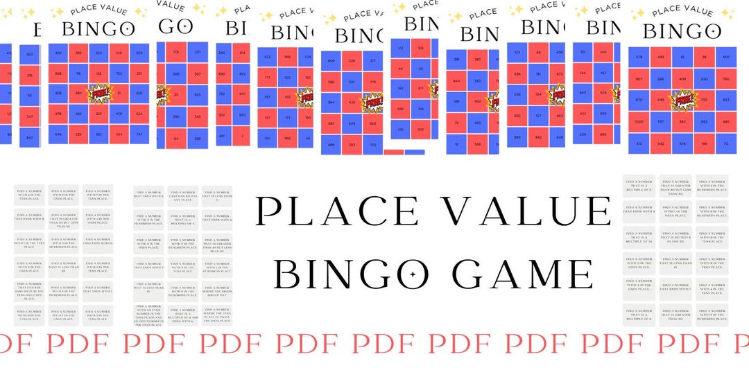 Place Value Bingo Game for 1st and 2nd Grade 54 Fun and Educational ...
