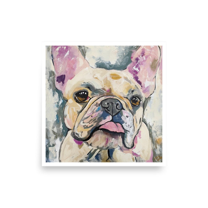 French Bulldog Poster. Cute Frenchie for Dog Lovers. Artist Julie ...